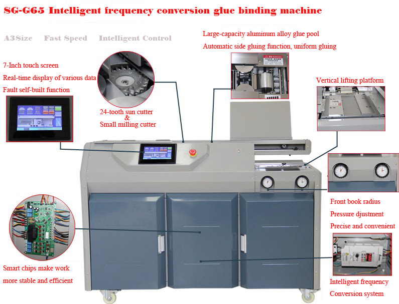 HL-G60 G65 Intelligent Frequency Conversion Wireless Glue Binding Machine