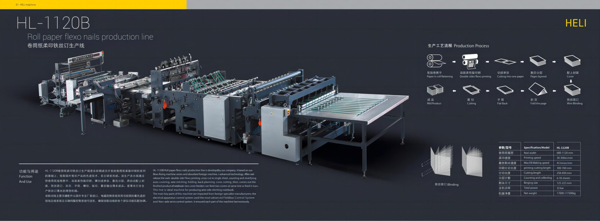 HL-1020B Automatic Flexo Printing Exercise Book / Notebook Making Machine